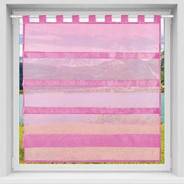 Bestlivings Pinke Bistrogardine Transparent mit Schlaufen in 100x110 cm ( BxL ), in vielen Varianten erhältlich - Pink