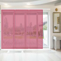 Bestlivings Flächenvorhang Elena 3er Pack (b x h) 60 x 260 cm Himbeere, transparenter einfarbiger Schiebevorhang, in vielen Farben - Rosa