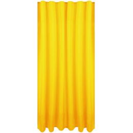 Bestlivings Blickdichte Gelbe Gardine mit Kräuselband in 140x145 cm ( BxL ), in vielen Größen und Farben - Gelb