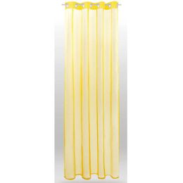 Bestlivings Gardine mit Ösen, Transparent Voile 140 x 175cm ( Breite x Länge ) in gelb lemongelb, Ösenschal in vielen weiteren Farben und Größen - Gelb