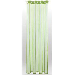 Bestlivings Gardine mit Ösen, Transparent Voile 140 x 145cm ( Breite x Länge ) in grün - olivgrün, Ösenschal in vielen weiteren Farben und Größen - Grün