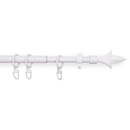 Bestlivings - Stilgarnitur Weiß ( Lilie ) ausziehbar 120-220cm Vorhangstange Ø16mm Komplettstilgarnitur inkl. Befestigungsmaterial, für Gardinen und