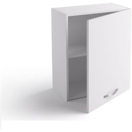 CAESAROO Küchenoberschrank 60x33xH72 cm aus Holz matt weiß mit einer Tür weiß