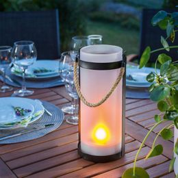 Solar Laterne Flammeneffekt Dekoleuchte Solarleuchte led Garten Esotec 102099