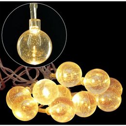 BURI Led Lichterkette mit Glitzerkugeln Weihnachtsbeleuchtung warmweiß Weihnachten