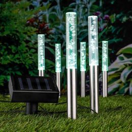 Spetebo - led Solar Leuchten Bubbles - 6er Set mit Farbwechsel - Garten Lampen Dekoration