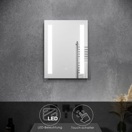 Badspiegel Badezimmerspiegel led Beleuchtung Wandspiegel 45x60cm kaltweiß licht Touch Energiesparende,IP44 - Sonni