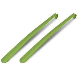 Stabile Metall Schuhlöffel Grün im 2er Pack ( 79cm ) - Hochwertige Schuhanziehhilfe - Schuhanzieher für Kinder, Herren, Damen, Senioren - Grün