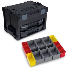 BS SYSTEMS Sortimo Systemkoffer LS-Boxx 306 schwarz mit i-Boxx 72 + LS-Tray + Insetboxenset I3