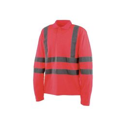 High Visibility Polo Shirt - Lange Ärmel - Neonrot - 3XL - Rouge