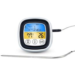 Intirilife - Barbecue Thermometer in weiss – Digitales bbq Thermometer mit Timer - white