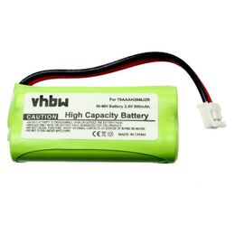 vhbw Ni-MH Akku 800mAh (2.4V) kompatibel mit schnurlos Festnetz Telefon Philips SJB2121, SJB-2121, SJB2121, 17, SJB-2121, 17 Ersatz für BATT-6010,