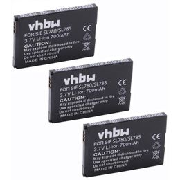 3x Akku kompatibel mit Siemens Gigaset SL350, SL350H, SL400, SL400A, SL400H schnurlos Festnetz Telefon (700mAh, 3,7V, Li-Ion) - vhbw