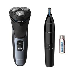 Philips Elektrorasierer S3133/57 + NT1650 mit 5 D Pivot & Flex Heads + Nosetrimmer