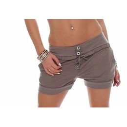 malito more than fashion Hotpants 6086 unifarbene Chino Short kurze Sommerhose mit elastischem Bund