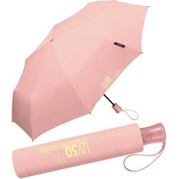 Happy Rain Taschenregenschirm UV-Protect UV50 mit Auf-Automatik und Sonnenschutz