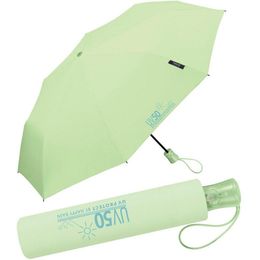 Happy Rain Taschenregenschirm UV-Protect UV50 mit Auf-Automatik und Sonnenschutz