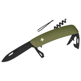 SWIZA - Schweizer Messer D03 All Black - Messer Gr 7,5 cm oliv