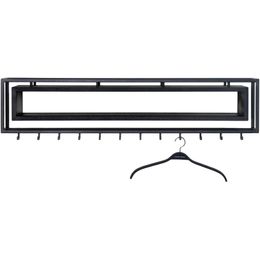 Garderobenleiste SPINDER DESIGN Garderobenhalter Gr. B/H/T: 118 cm x 29,5 cm x 19 cm, schwarz Haken