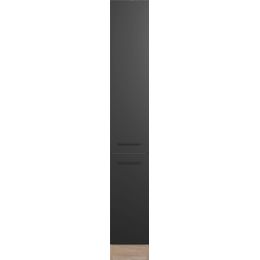 Apothekerschrank Flex-Well "Capri" Schränke Gr. B/H/T: 30 cm x 200 cm x 57,1 cm, schwarz (schwarz, endgrain oak) Apothekerschränke (B x H T) 30 200 57 cm, mit 5 Ablagen