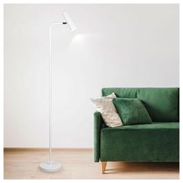 Steh Leuchte Wohn Zimmer weiß-matt Spot Strahler Beleuchtung verstellbar Decken Fluter Lese Lampe