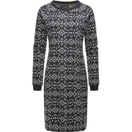 Ragwear Kleid 'Dassa Aztec' Damen Gr&ouml;&szlig;e 52 dunkelgrau / wei&szlig; Winterkleid