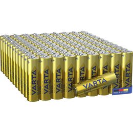 Varta Alkaline Plus AA Batterien, 100er Pack Batterie, LR6 (100 St), goldfarben