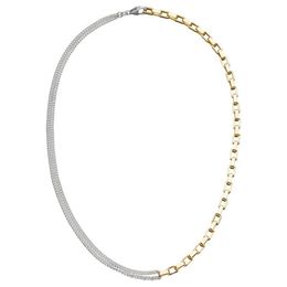 Jobo Kette ohne Anhänger Halbkette, 925 Silber bicolor vergoldet 41 cm, goldfarben