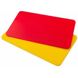 Zenker Meets Haribo Schneidematte Doppelpack – 2 Stück Schneidunterlagen in Gelb und Rot – Unterlage aus Kunststoff zum Backen & Basteln im