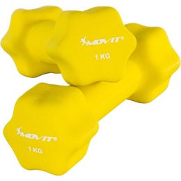 Movit - 2er Set 1,0 kg Neopren Hanteln Kurzhantel, Gelb