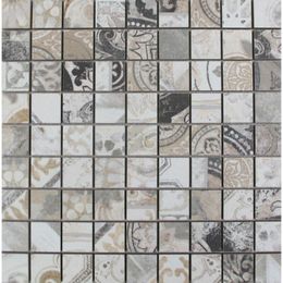 Weitere - Mosaikfliese Ghirigori 31 x 31 cm beige-weiß Steinmaß ca. 3,3 x 3,3 cm Mosaikfliesen