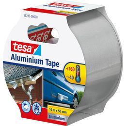 Aluminium Klebeband / Selbstklebendes Aluminiumband für Reparaturen von metallischen Oberflächen / 10m x 50mm - silber matt - Tesa