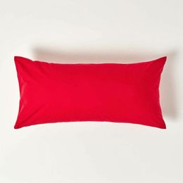 Homescapes - Kopfkissenbezug Fadendichte 200 Rot, 40 x 80 cm - Rot