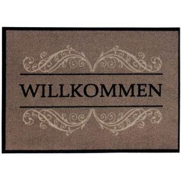 Weitere - Fußmatte Carmen Willkommen taupe, 39 x 58 cm Fußmatte