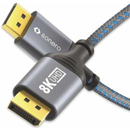 DisplayPort-Kabel, Stecker/Stecker, 8K60, grau/blau, 2 m - Sonero
