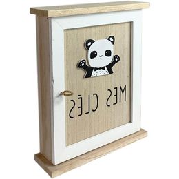 INDA-EXCLUSIV Holz Schlüsselkasten Panda 6 Haken-D62703