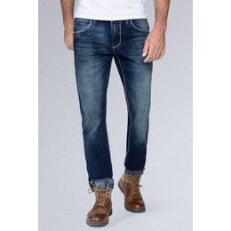 CAMP DAVID Regular-fit-Jeans mit Kontrast-Riegel, blau