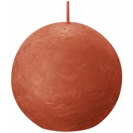 Rustik Kugelkerze herbstliches orange, Durchmesser 7,6 cm Stumpen- und Kugelkerzen - bolsius