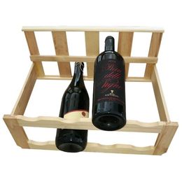 daniplus Weinregal aus Holz für Wein-Kühlschrank, Kühlschrank 375mm breit