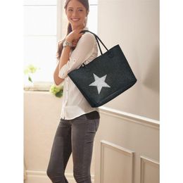 Tasche Stern aus Filz, dunkelgrau, Shopper