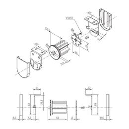 Weißes Halterungsset für 35-mm-Motoren und 48-mm-Acmeda-Roller Nice 523.40001