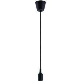 Lampenaufhängung Schwarz E27 Schnurpendel Silikon Überzogen 1,5m Textilkabel ohne Leuchtmittel, Schwarz - Paco Home