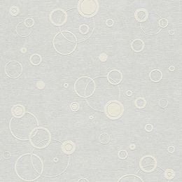 Bubble Tapete zum Überstreichen Weiße Vliestapete mit Seifenblasen Muster überstreichbar Vlies Mustertapete mit Vinyl für Badezimmer und Küche