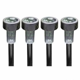 BURI Edelstahl Solarlampen 4er Gartenlampe Solarleuchte Gartenbeleuchtung Terrassen