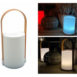 Spetebo Led Laterne lounge - Tischlampe mit 2 Funktionen - warmweiß oder Farbwechsel