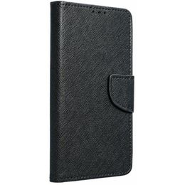 Buch Tasche Fancy kompatibel mit Motorola Moto G42 Handy Hülle Brieftasche mit Standfunktion, Kartenfach Schwarz - Schwarz