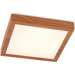 LINDBY - Vaino LED-Deckenleuchte, eckig, 27 cm - holz hell, weiß