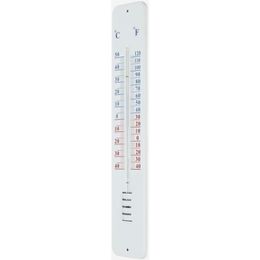 Homescapes - Metall-Wandthermometer Silber - Weiß