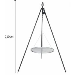 Schwenkgrill oskar Edelstahlrost Höhe 210 cm Ø70 cm Dreibeingrill Feuerstelle