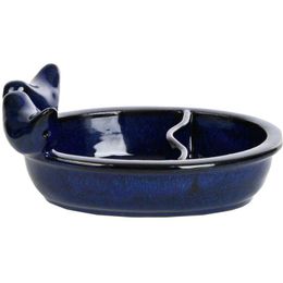 Futter- und Trinkschale Blau lasiert oval - Keramik - Esschert Design